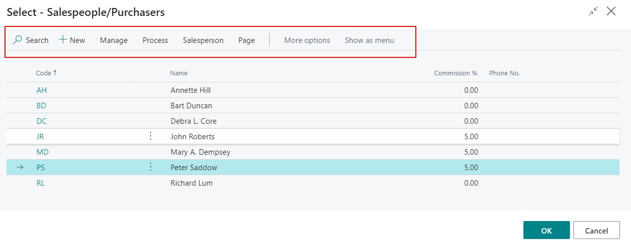 Dynamics 365 Business Central Mini tips: Show as menu in lookup dialog ...