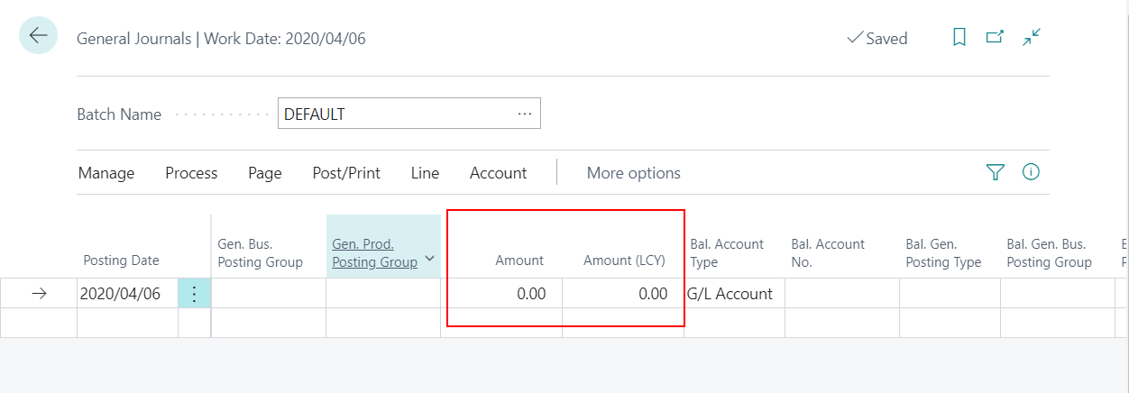 Dynamics 365 Business Central: “Show Amounts” in General Ledger Setup ...