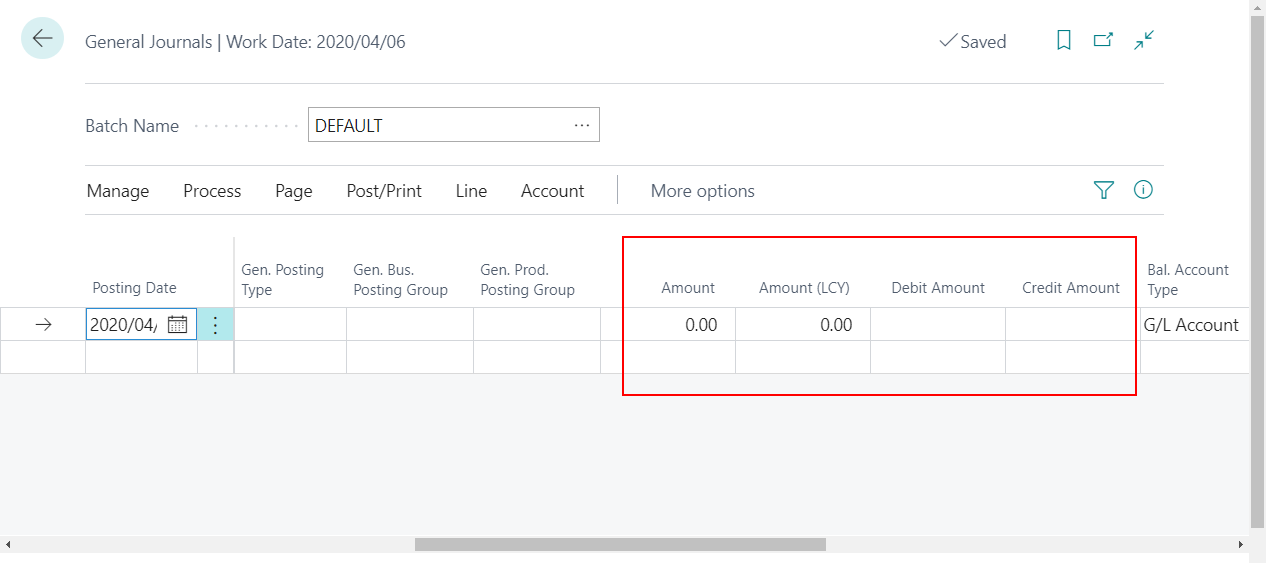 Dynamics 365 Business Central: “Show Amounts” in General Ledger Setup ...