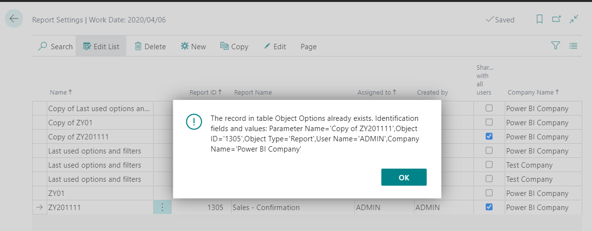 Dynamics 365 Business Central: How to manage saved settings for Reports ...
