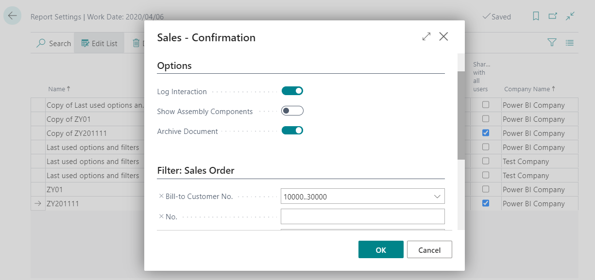 Dynamics 365 Business Central: How to manage saved settings for Reports ...