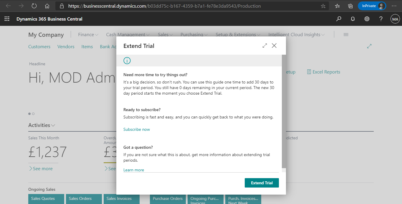 Dynamics 365 Business Central Mini tips: How to check and extend your ...