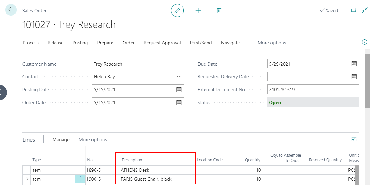 Dynamics 365 Business Central: How to keep “Description” in Item Ledger ...