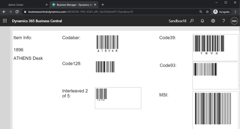 Dynamics 365 Business Central: Generate barcode through external ...