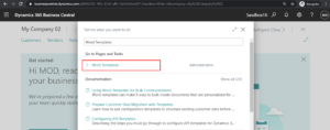 Dynamics 365 Business Central: Using Word Templates (Enablement of Word ...