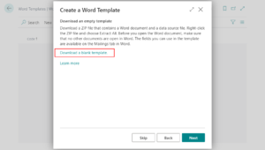 Dynamics 365 Business Central: Using Word Templates (Enablement of Word ...
