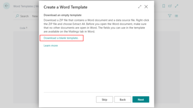 Dynamics 365 Business Central: Using Word Templates (Enablement of Word ...