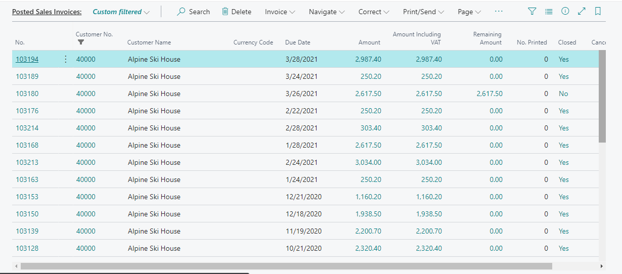 Dynamics 365 Business Central mini tips: Quick Filters (Filter to this ...