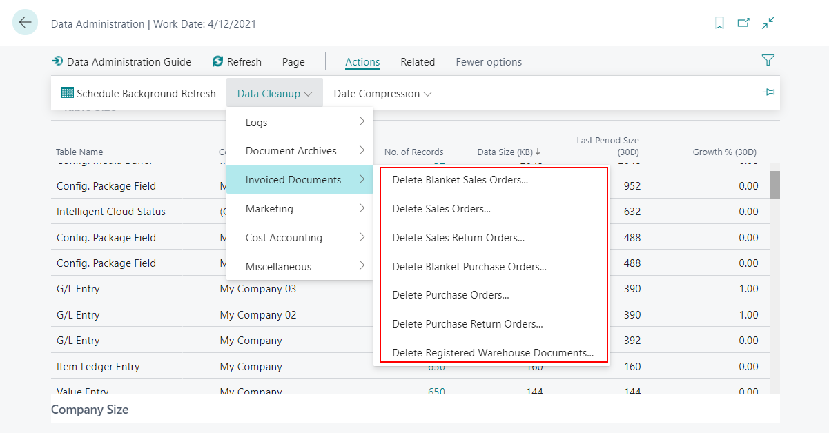 Dynamics 365 Business Central: How to automatically delete completely invoiced documents (Using ...