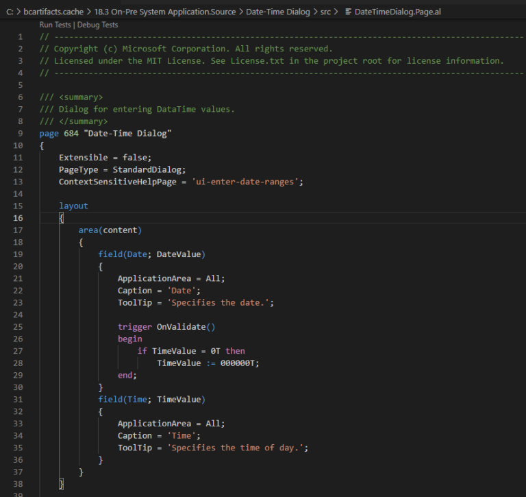 Dynamics 365 Business Central: Date-Time Dialog | Dynamics 365 Lab