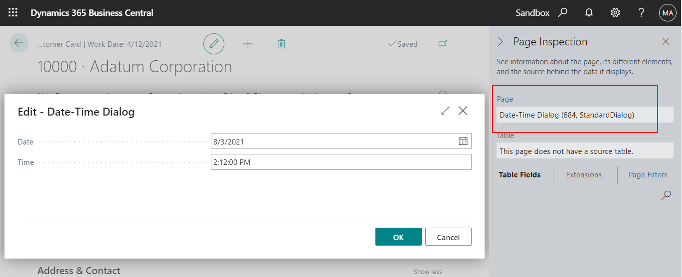 Dynamics 365 Business Central: Date-Time Dialog | Dynamics 365 Lab