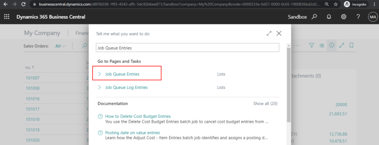 Dynamics 365 Business Central: How to automatically delete completely invoiced documents (Using ...