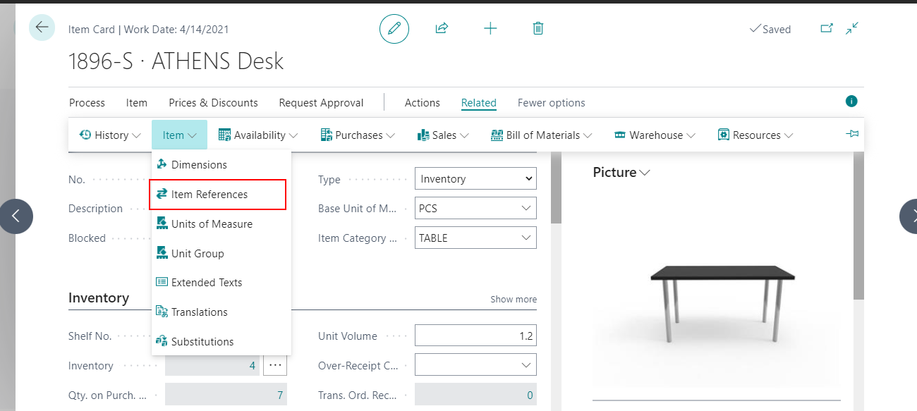 Business Central 2021 wave 2 (BC19) new features: Enable or disable Item References from ...