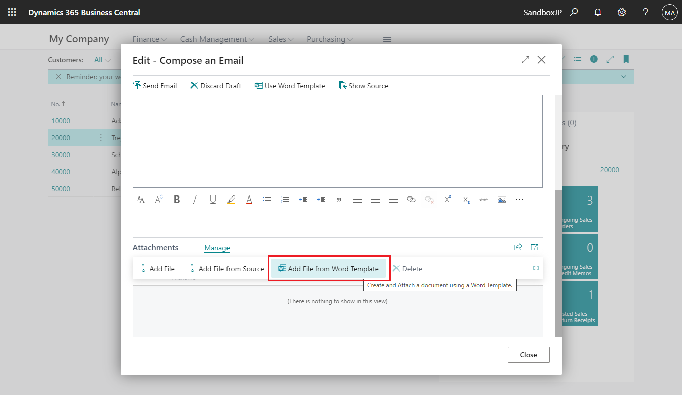 Dynamics 365 Business Central: Using Word Templates with Email ...