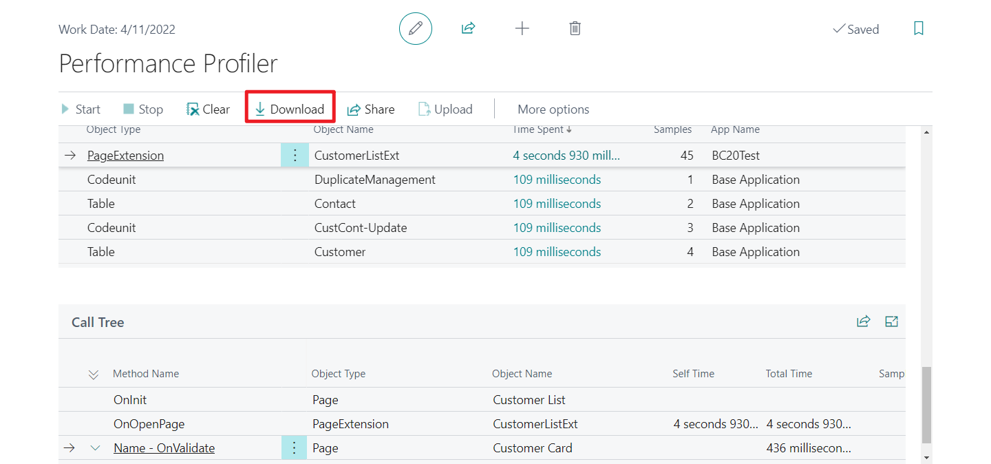 Business Central 2022 wave 1 (BC20) new features: In-client performance profiler (Performance ...