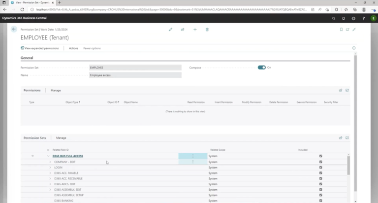 Dynamics 365 Business Central: LOGIN Permission Set (Minimal permission ...