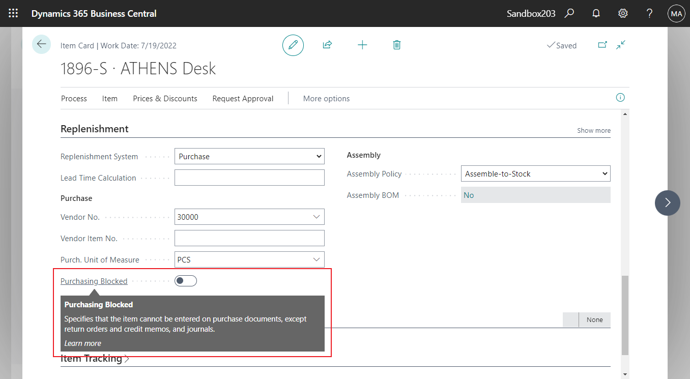 Dynamics 365 Business Central: How to block items (Block, Sales Blocked ...