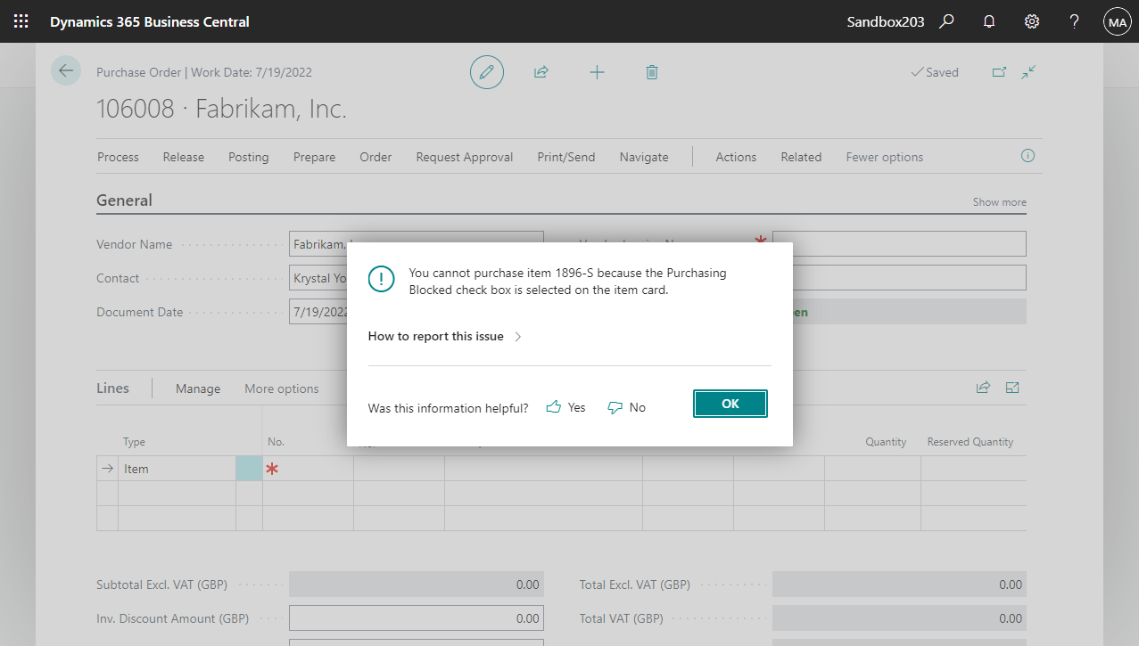Dynamics 365 Business Central: How to block items (Block, Sales Blocked ...