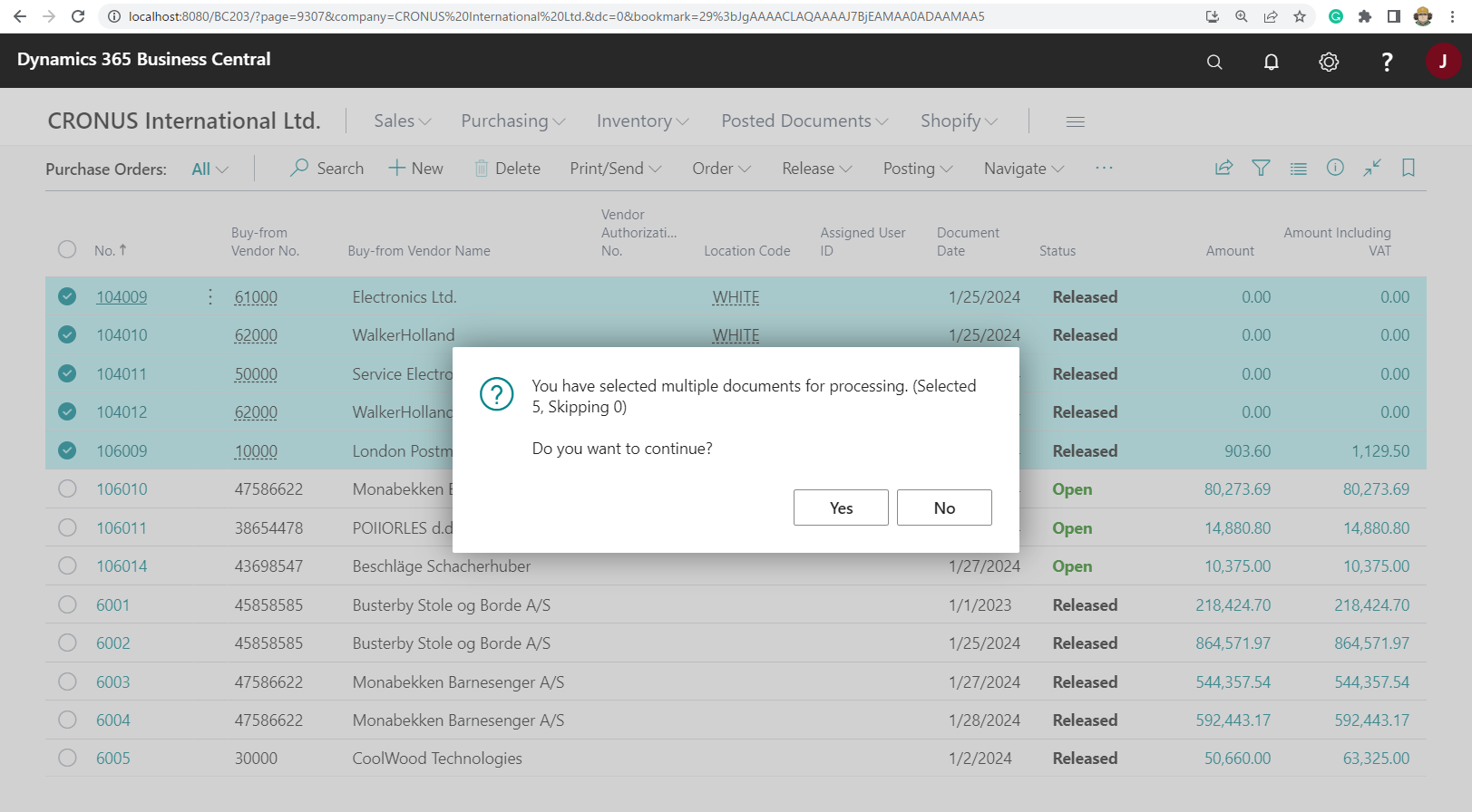 Generally available: Release and reopen multiple purchase documents in ...