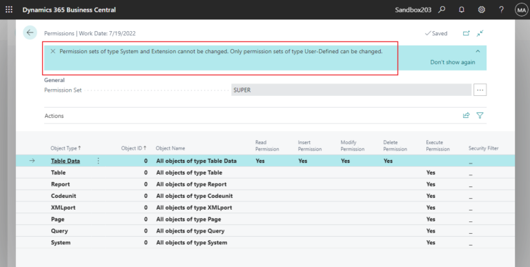 Dynamics 365 Business Central: Special Permission Sets | Dynamics 365 Lab