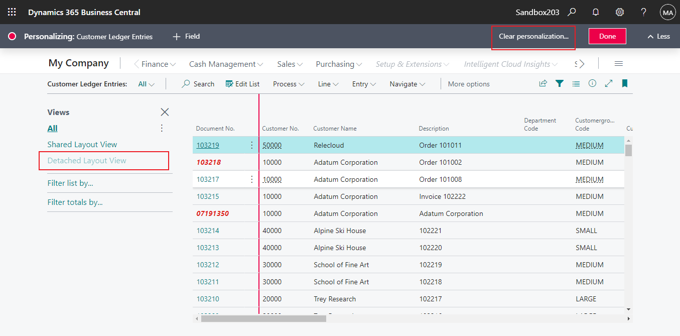Dynamics 365 Business Central: Shared layout view and Detached layout ...