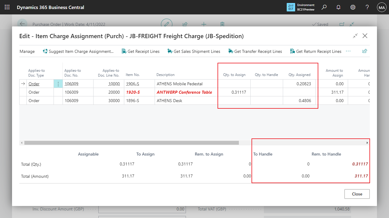 Business Central 2022 wave 2 (BC21) new features: Post item charges for ...