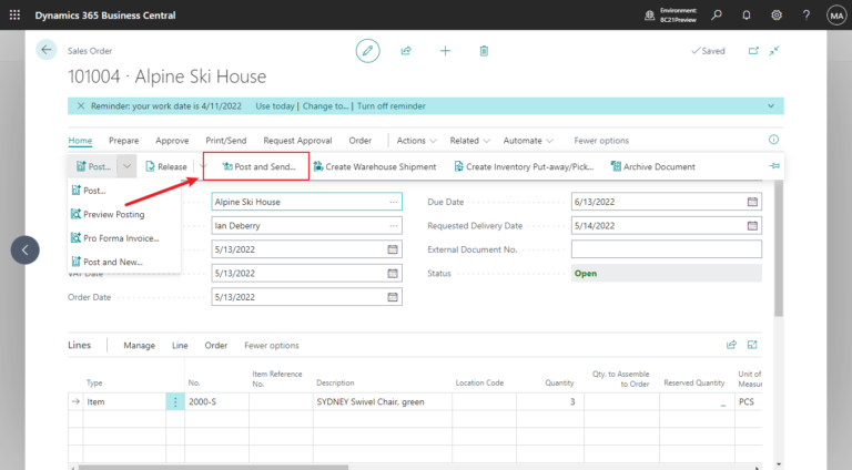 Business Central 2022 wave 2 (BC21) new features: Promoted action ...
