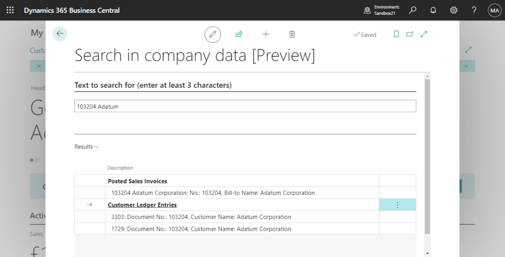 Dynamics 365 Business Central: Search for Specific Data (Search in ...