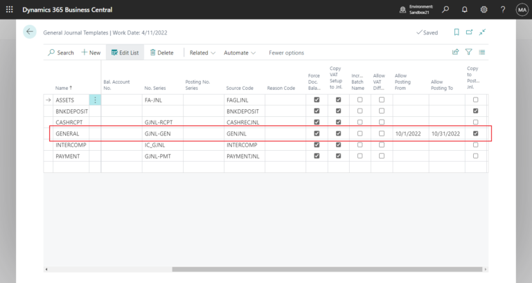 Dynamics 365 Business Central: How to use “Allow Posting From” and ...