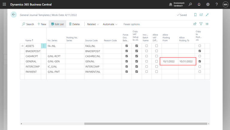 Dynamics 365 Business Central: How to use “Allow Posting From” and ...