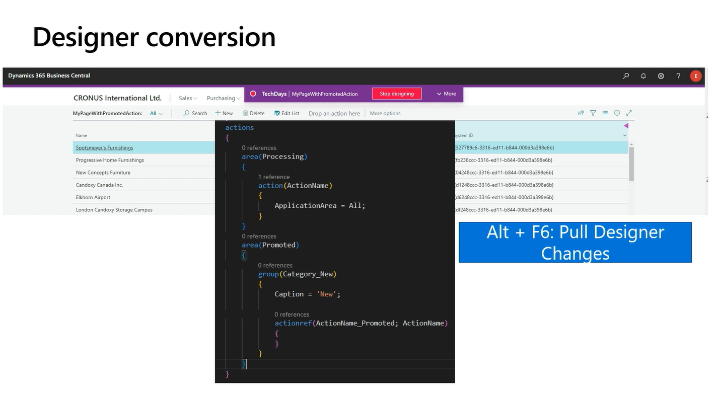 Dynamics 365 Business Central: Pull designer changes into VS Code (F6 ...