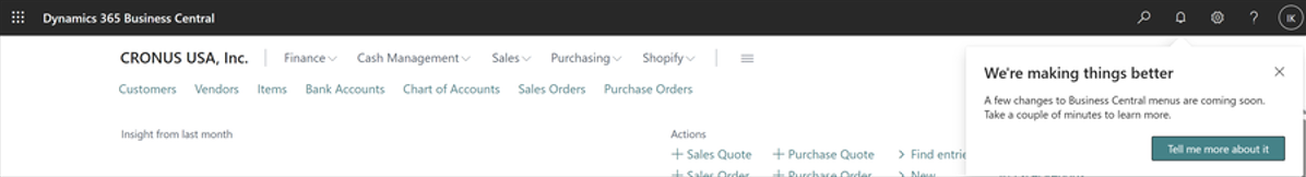 Business Central 2022 wave 2 (BC21): Where is the Process tab on ...