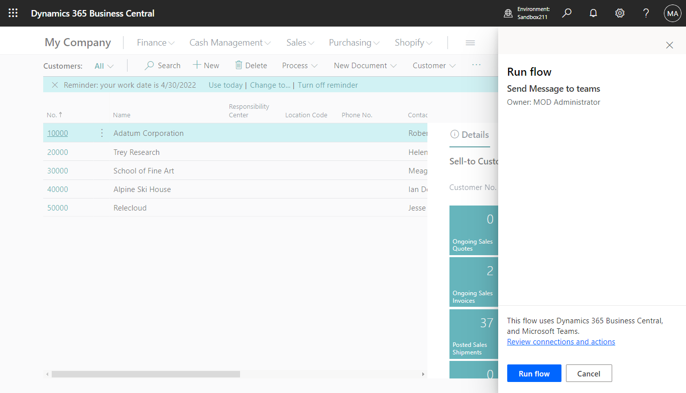 Dynamics 365 Business Central: How to manually add new Power Automate ...