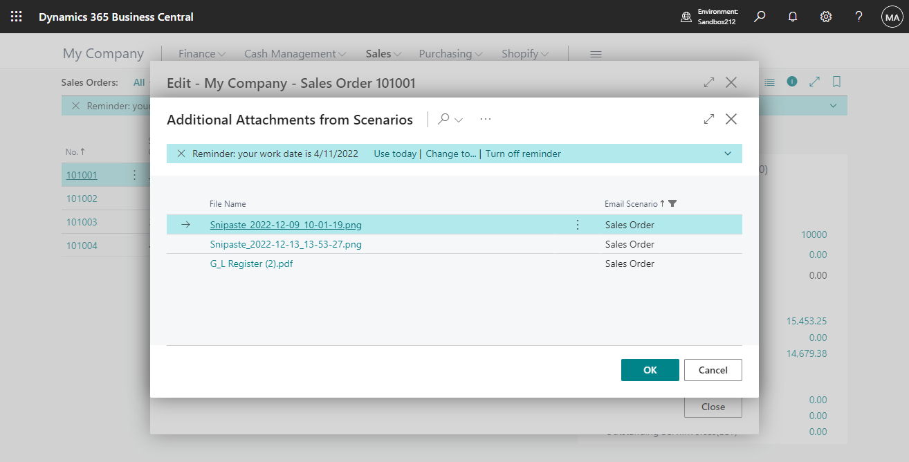 Use default attachments in email sent from Dynamics 365 Business ...