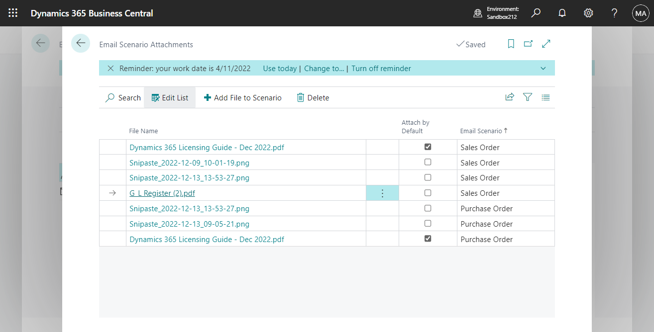 Use default attachments in email sent from Dynamics 365 Business ...