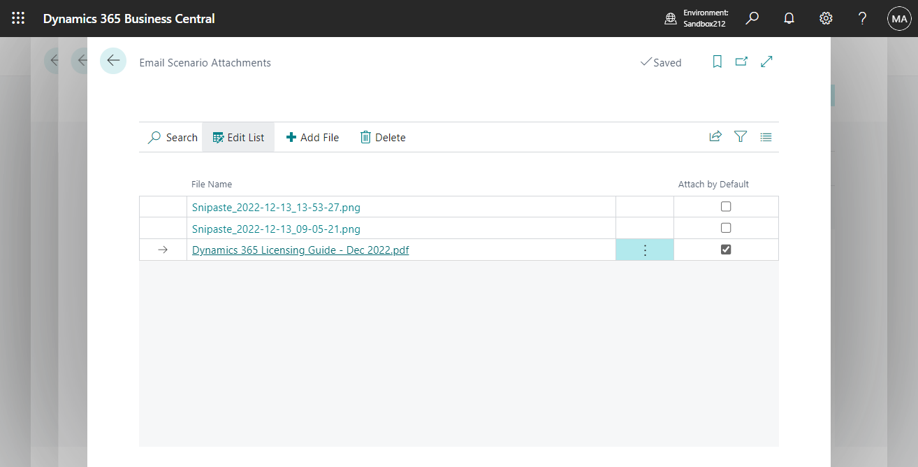 Use default attachments in email sent from Dynamics 365 Business ...