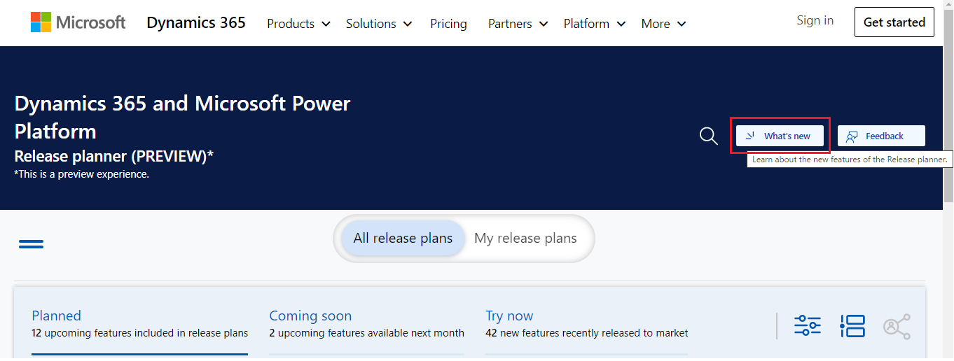 Dynamics 365 and Microsoft Power Platform Release planner (Tracking new ...