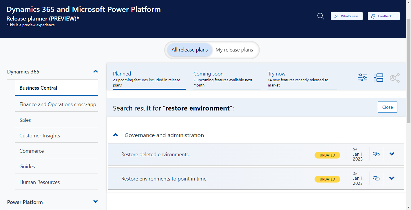 Dynamics 365 and Microsoft Power Platform Release planner (Tracking new ...
