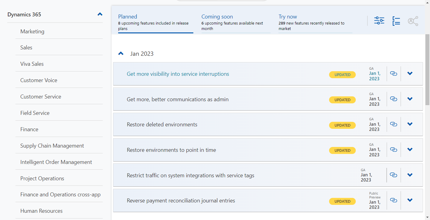 Dynamics 365 and Microsoft Power Platform Release planner (Tracking new ...