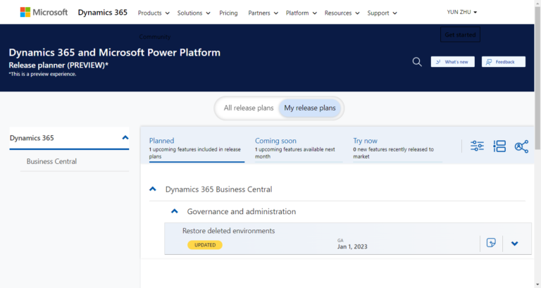 Dynamics 365 and Microsoft Power Platform Release planner (Tracking new ...