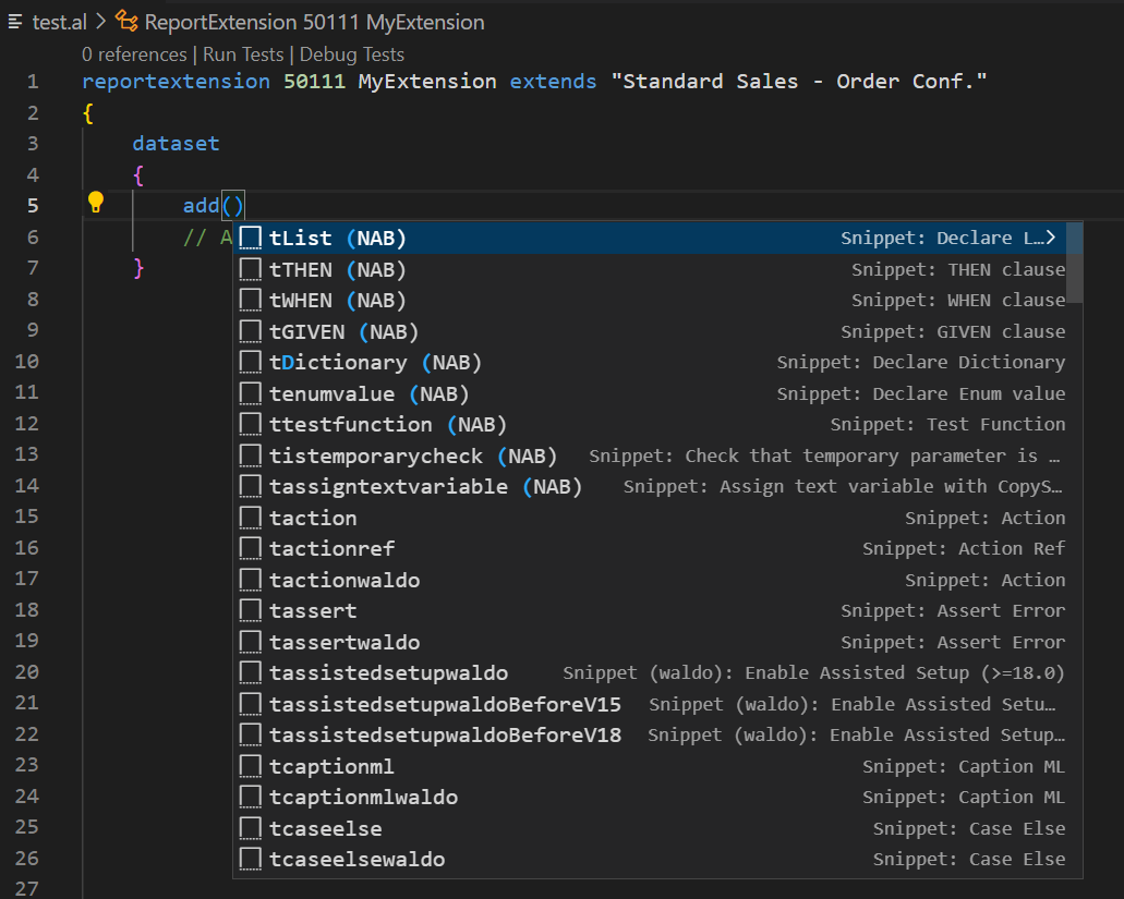 Dynamics 365 Business Central: Intellisense will suggest tables for ...