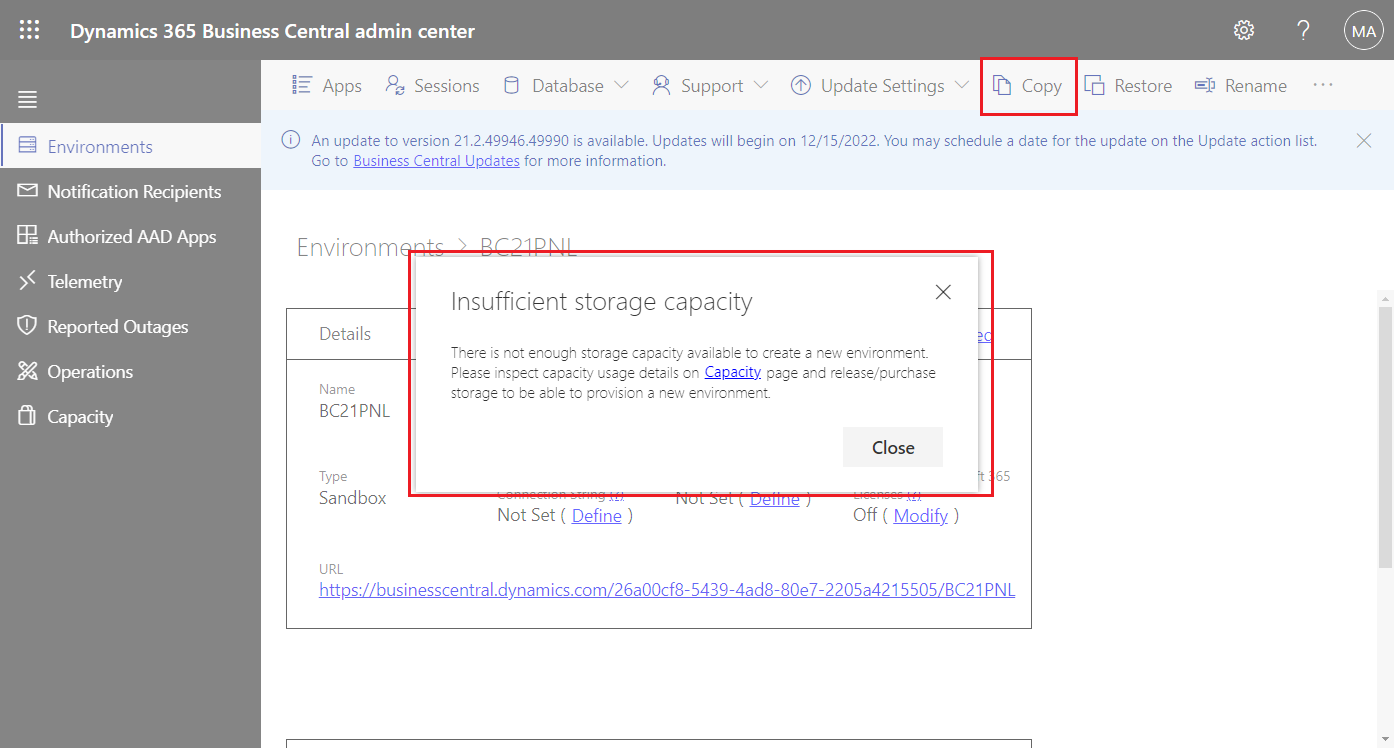 Dynamics 365 Business Central: What happens when the capacity limit is ...