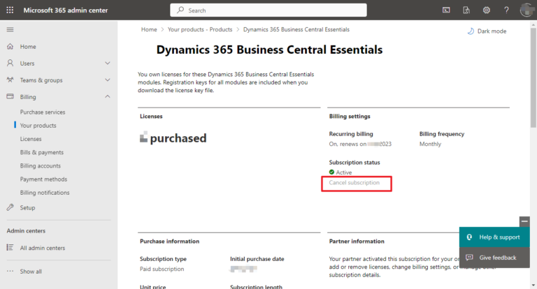 What happens to data and access when a Dynamics 365 Business Central ...