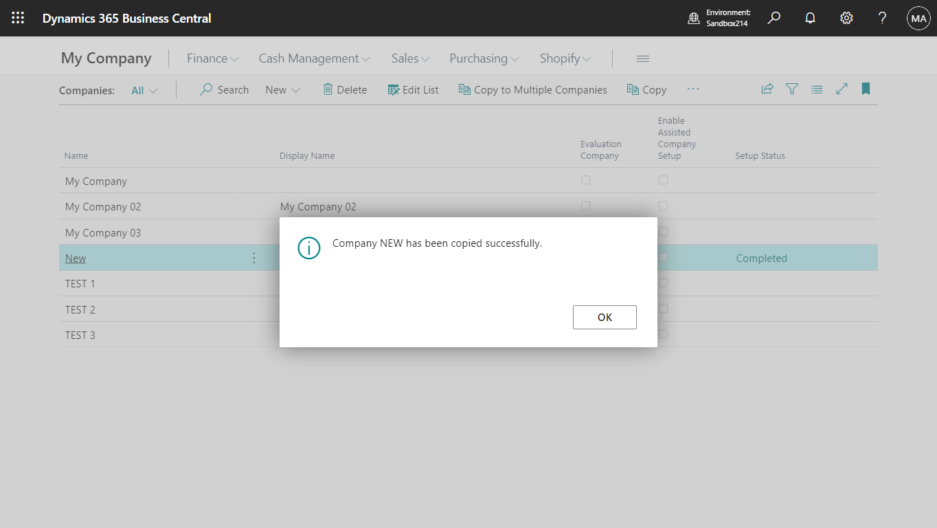 Dynamics 365 Business Central: How to copy an existing company via AL ...