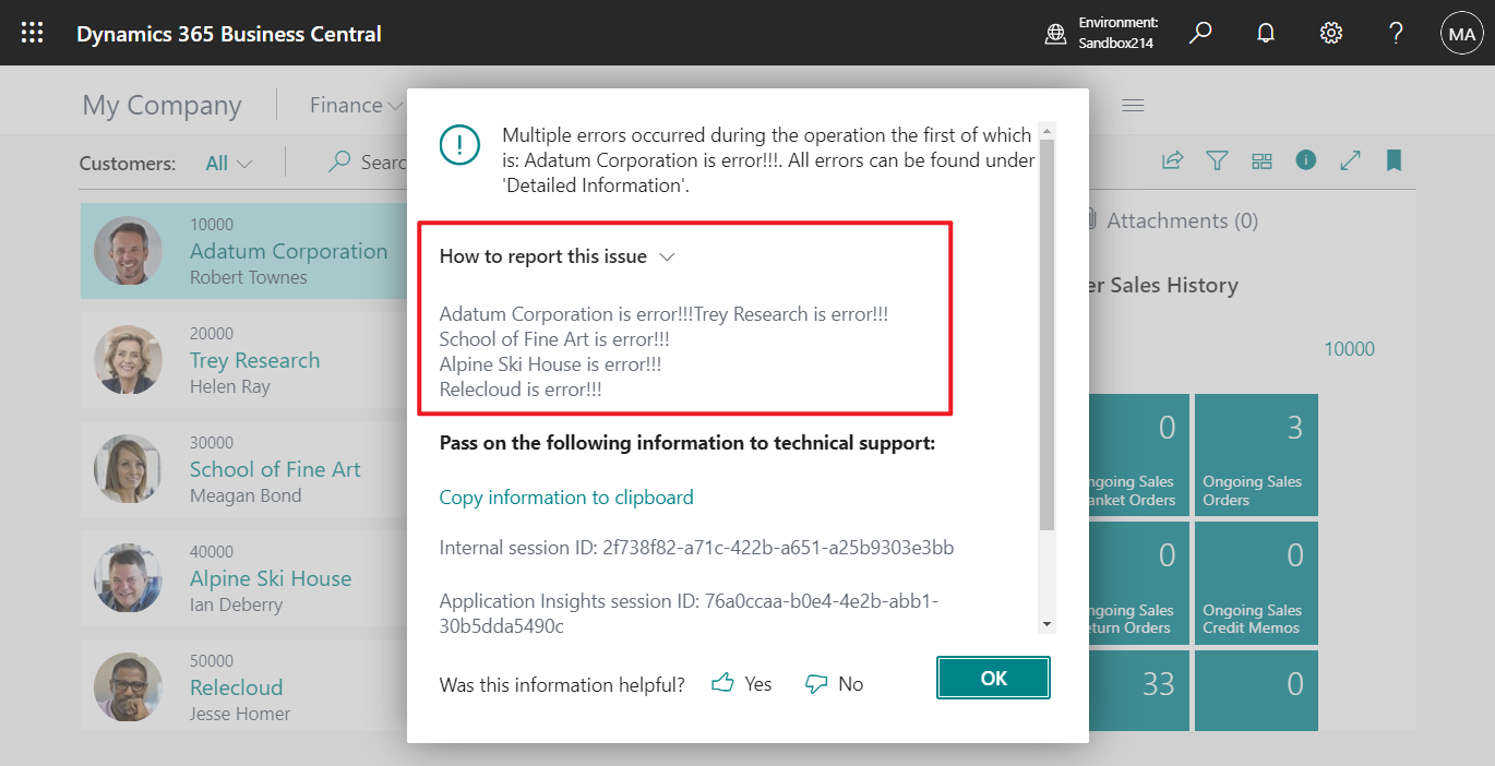 Business Central 2023 wave 1 (BC22) new features: Get unblocked using actionable error messages ...