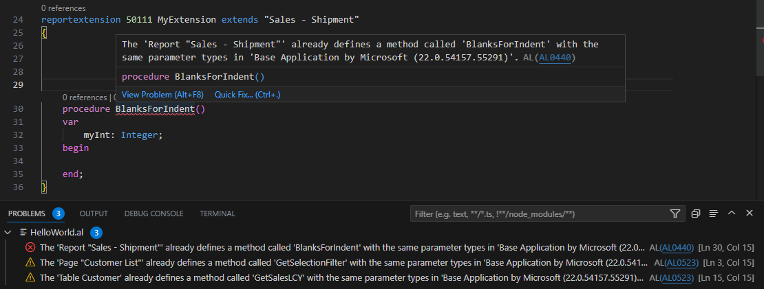 Dynamics 365 Business Central: New warning when making procedures of ...