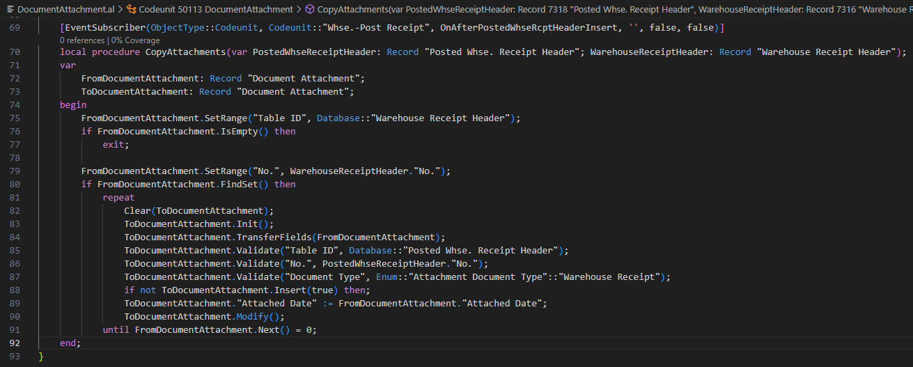 Dynamics 365 Business Central: How to copy attachments from Warehouse Receipt to Posted ...