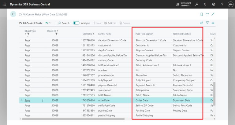 How to export all page field caption in Dynamics 365 Business Central ...