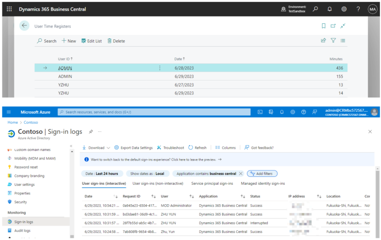 Dynamics 365 Business Central: User Login History (Register Time and ...