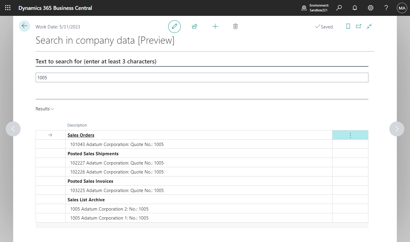 Dynamics 365 Business Central: Search data from multiple tables ...